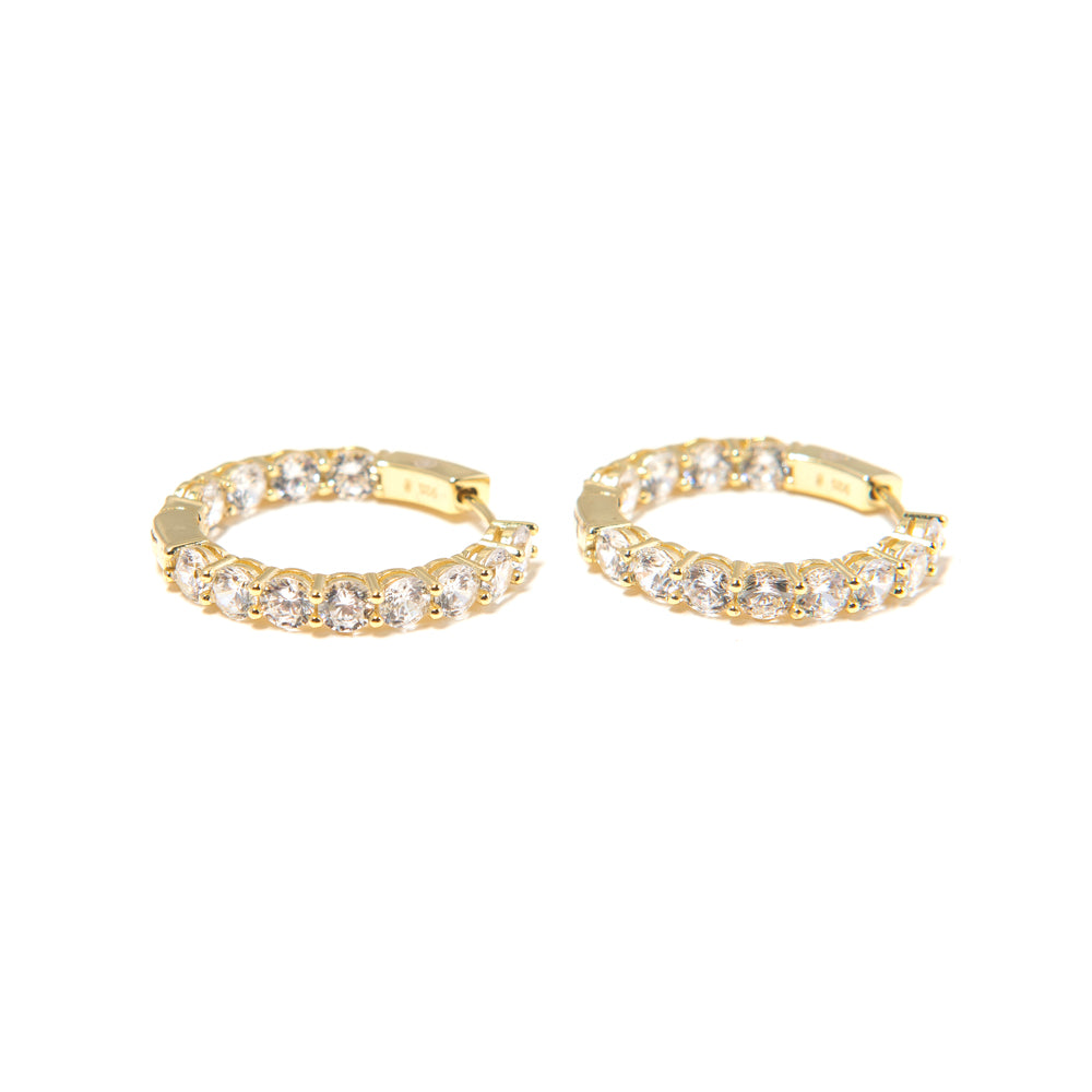 Classic Gold Diamond Hoops – BERNA PECI JEWELRY